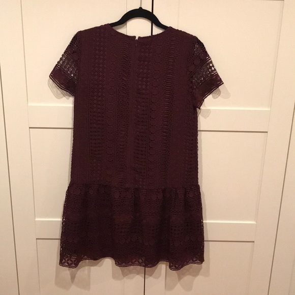 LOFT | Dresses | Loft Drop Waist Maroon Lace Dress | Poshmark
